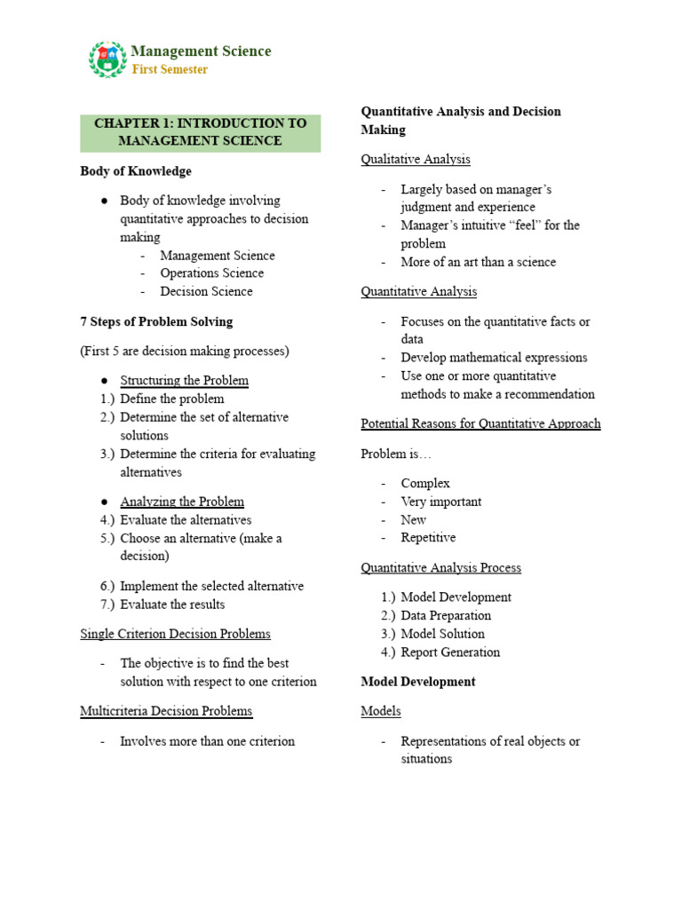 Management Science Basics | PDF | Financial Risk | Modern Portfolio Theory