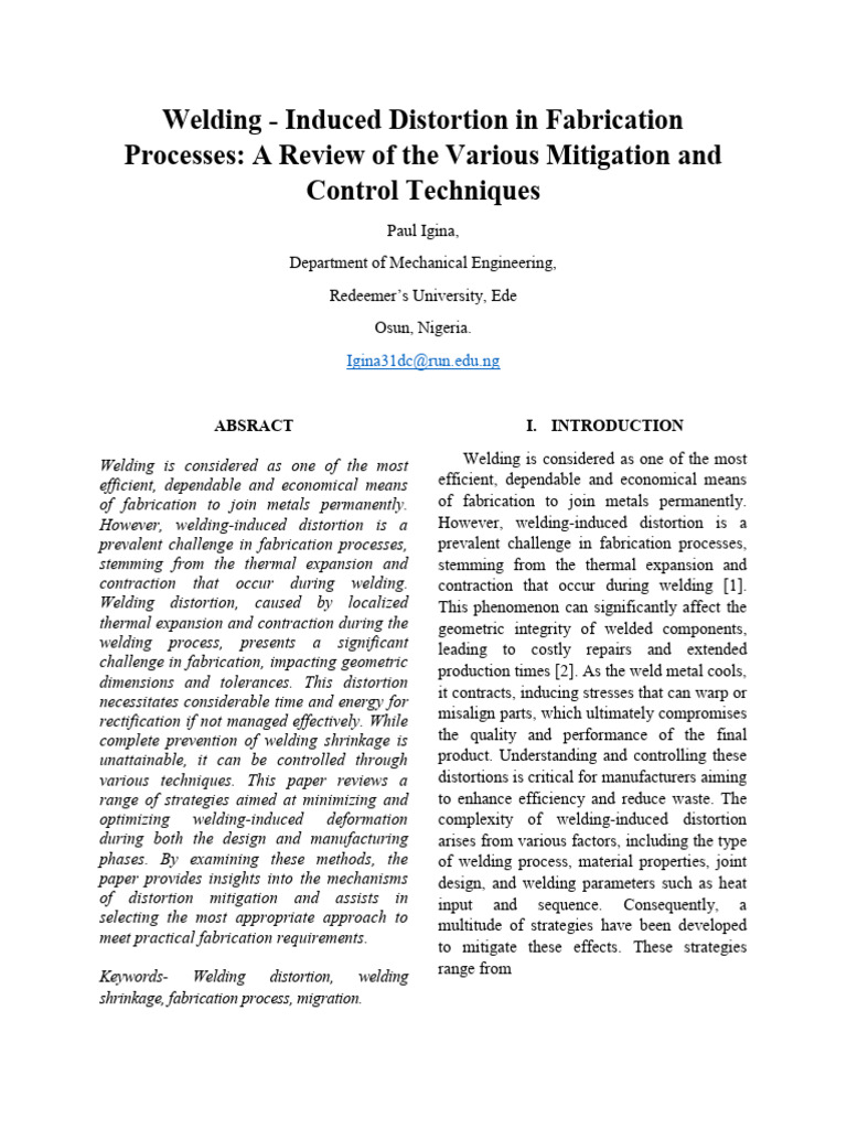 Mitigating Welding-Induced Distortion | PDF | Welding | Construction