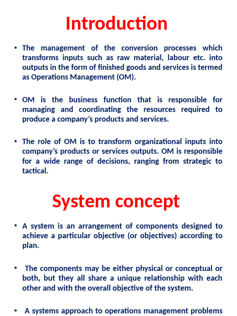 Operation Management | PDF | System | Economies