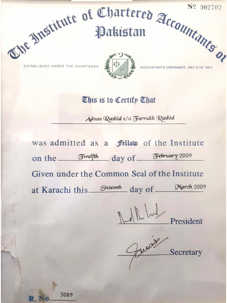 ICAP membership certificate | PDF