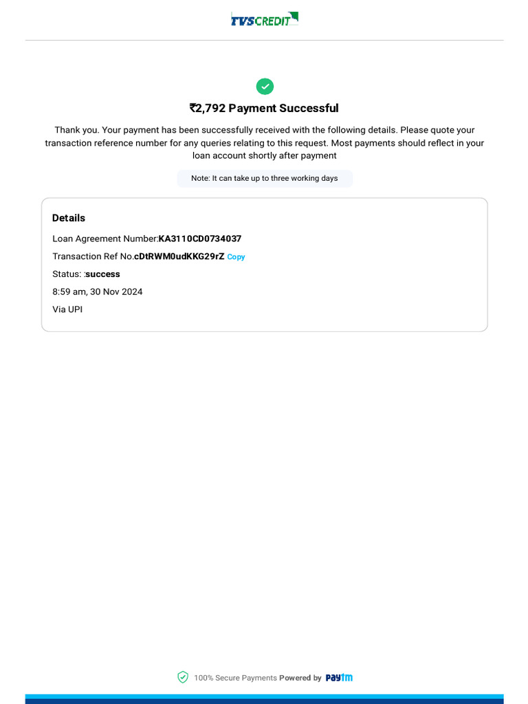 Successful UPI Payment Confirmation | PDF