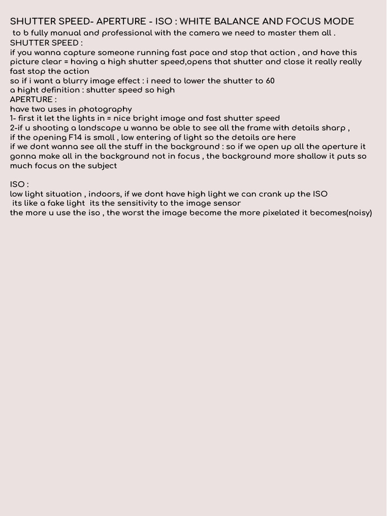 photography basics | PDF | Shutter Speed | Film Speed