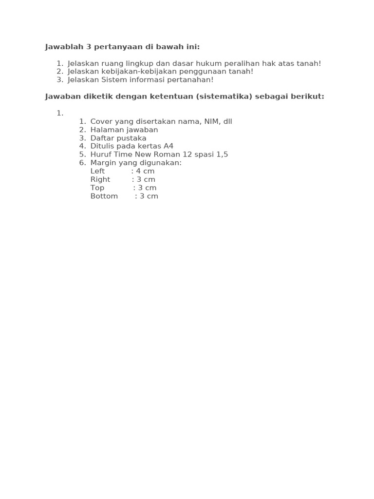 Tugas 3 Administrasi Pertanahan | PDF