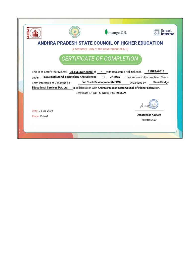 Certificate Smartinternz Pdf 1 Pdf
