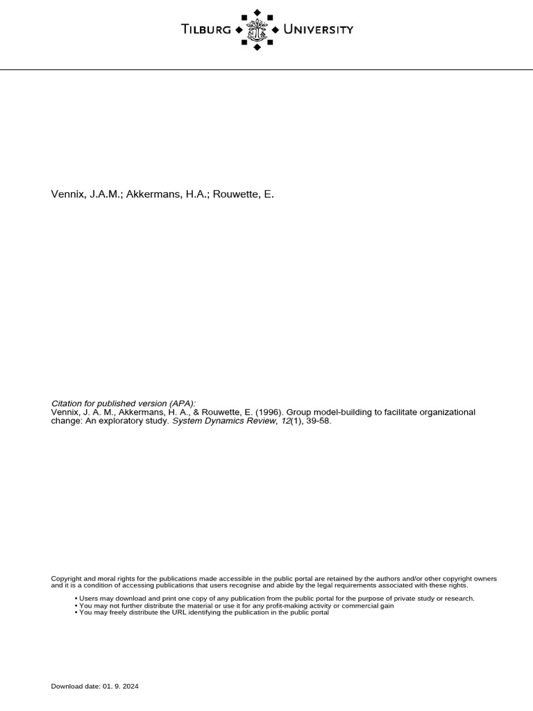Group Model Building To Facilitate Organizational Change | PDF ...