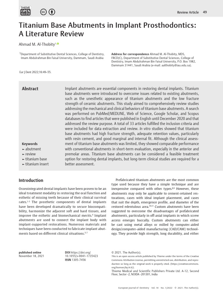 Titanium_Base_Abutments_in_Implant_Prosthodontics_ | PDF | Dental ...