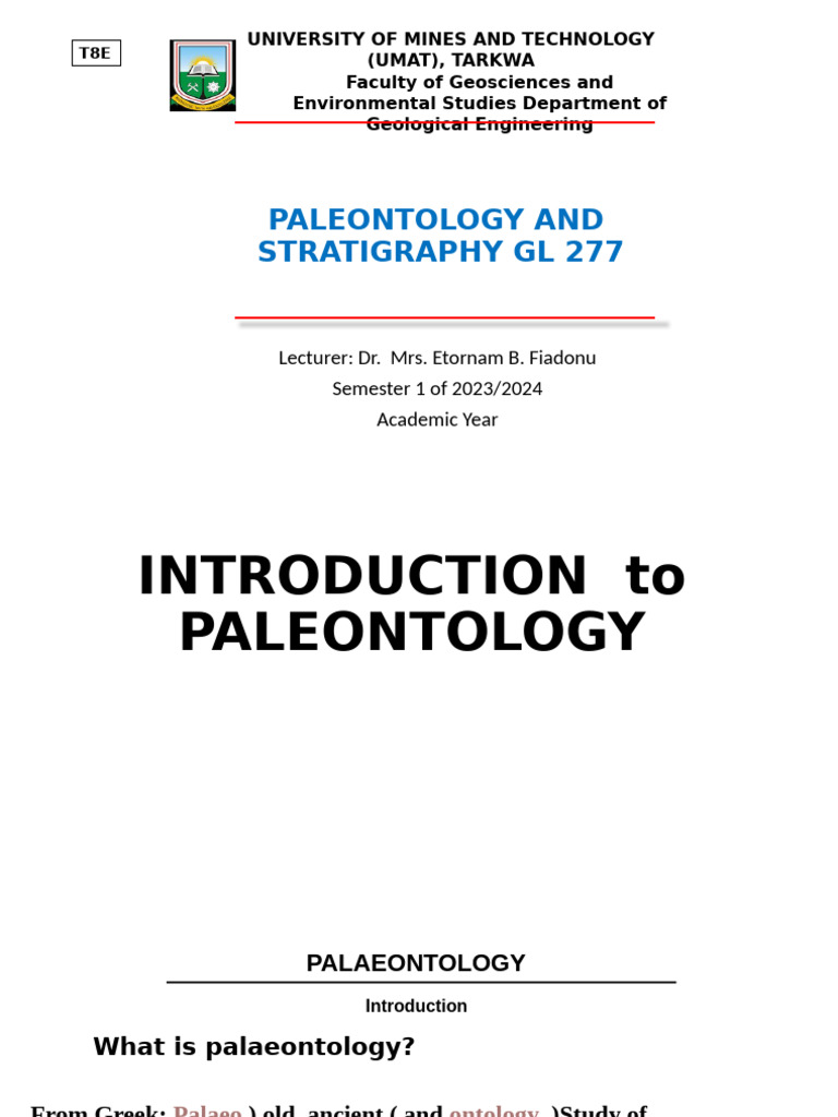 Paleontology 1 Pdf Fossil Paleontology