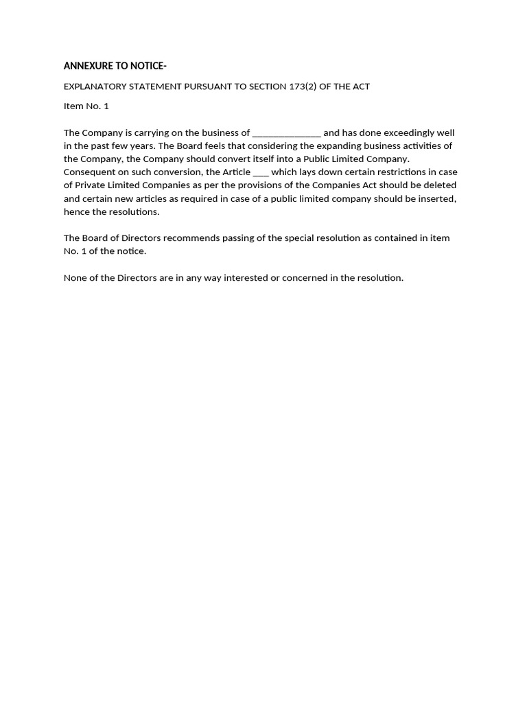 Annexure To Notice | PDF