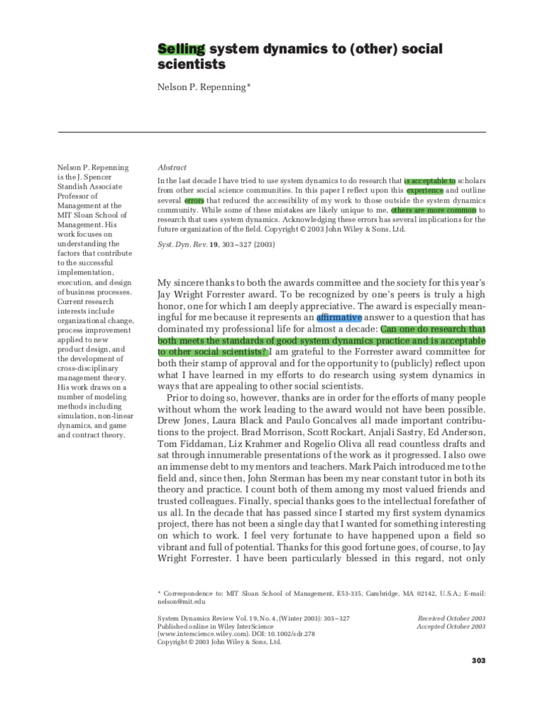 14.system Dynamics Review - 2004 | PDF | Economic Equilibrium | Cognition