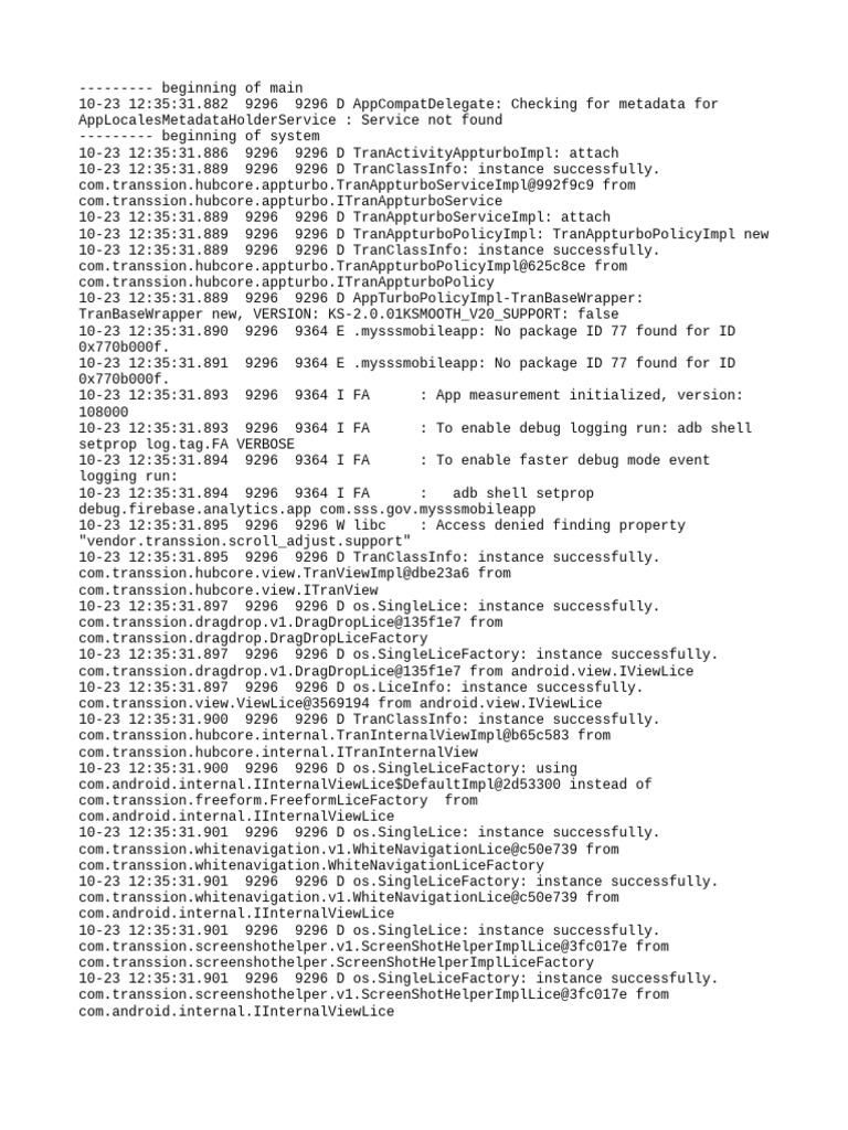 App Debug Log: Initialization and Errors | PDF | Computer Engineering | Software Development