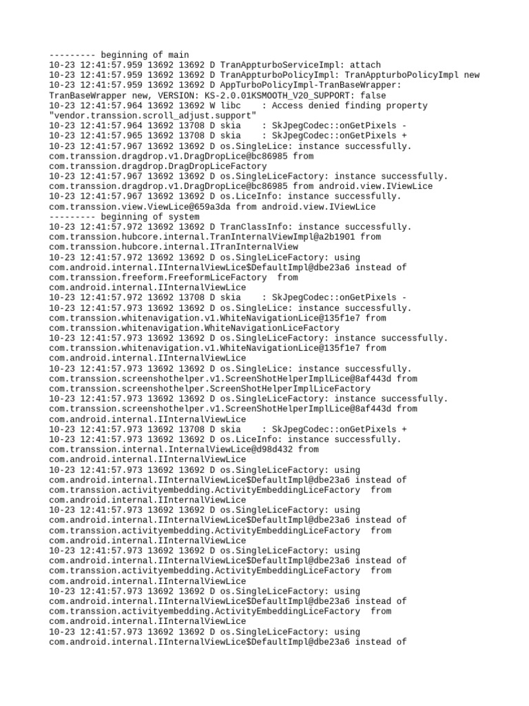 Transsion App Debug Log Analysis | PDF | Software Development | System ...
