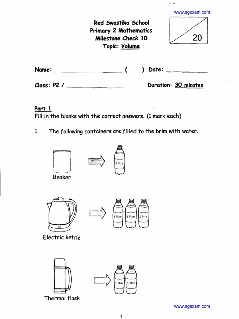 2021-P2-Maths-Milestone-Volume- Check10-Red Swastika | PDF