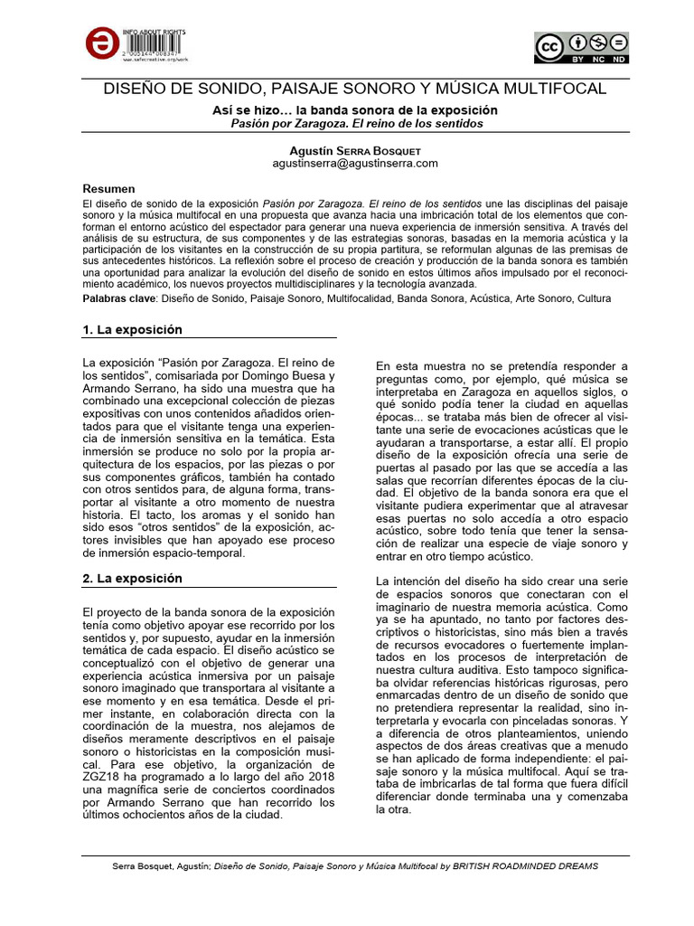 Diseno de Sonido Paisaje Sonoro y Musica | PDF | Instrumentos musicales ...