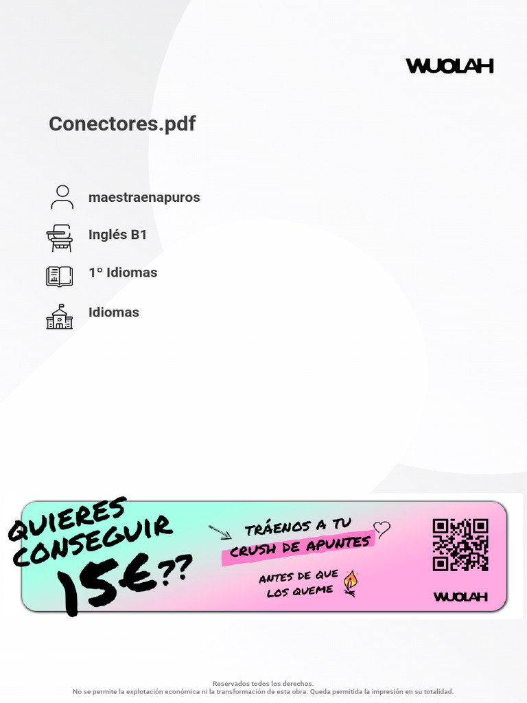 Conectores en inglés para B1 | PDF