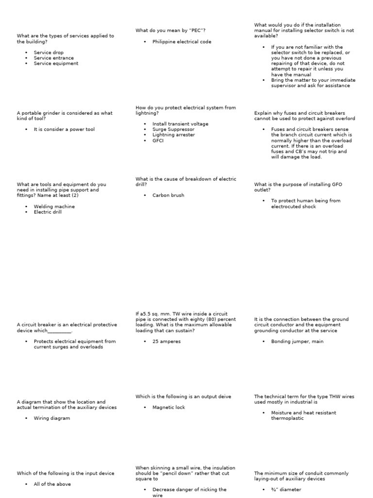 exam for electrical | PDF | Electrical Wiring | Insulator (Electricity)
