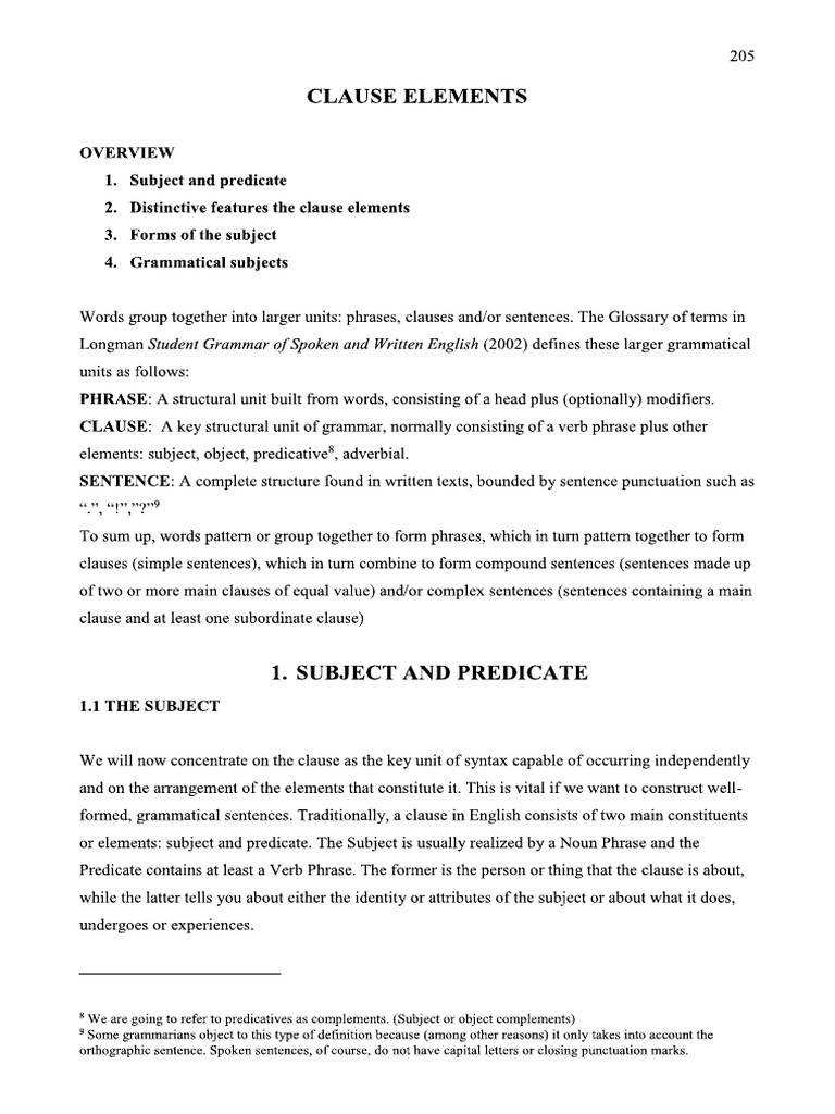Complex Grammatical Units - Subject - Predicate | PDF | Clause | Subject (Grammar)