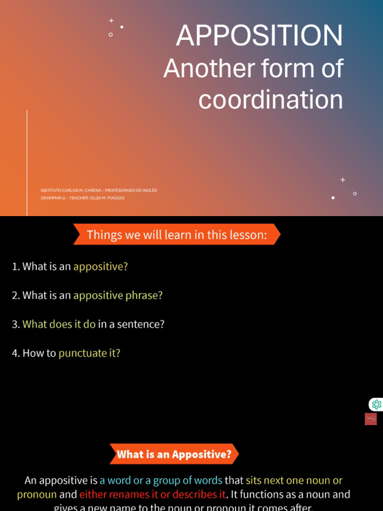 APPOSITION (Coord) | PDF