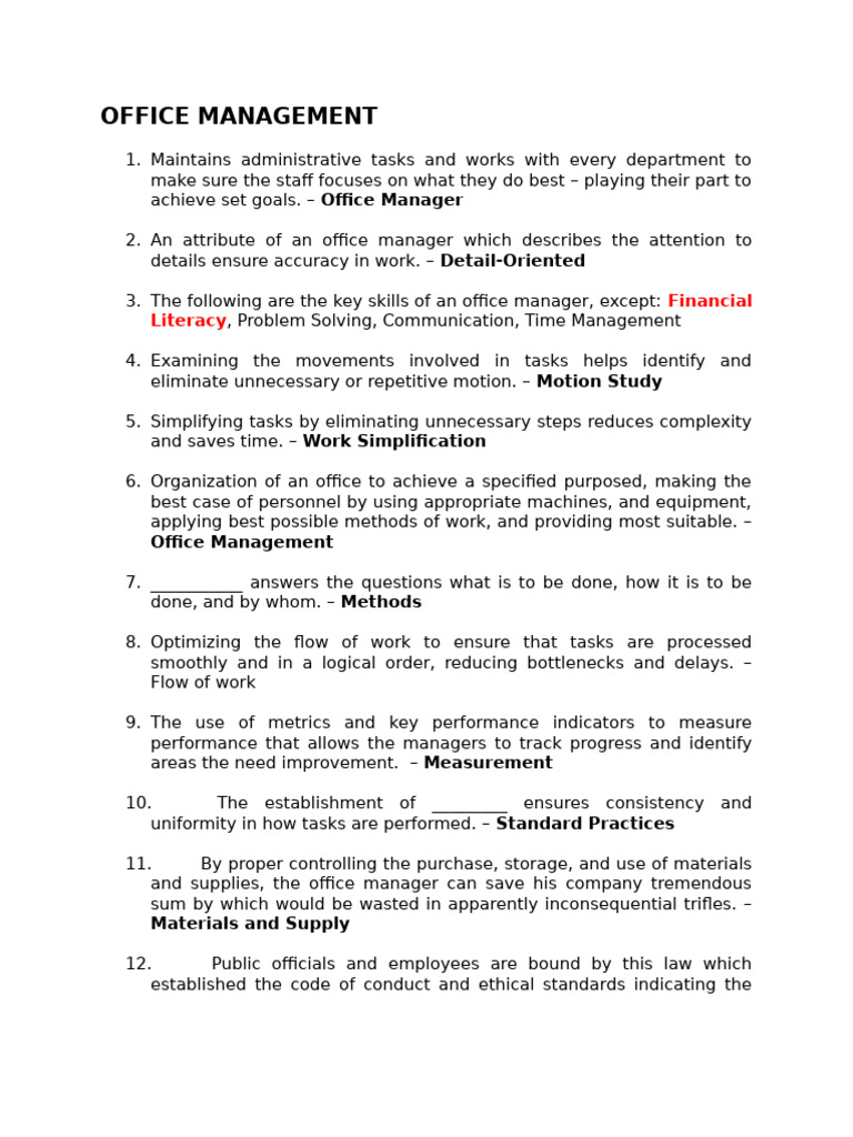 Office Management | PDF