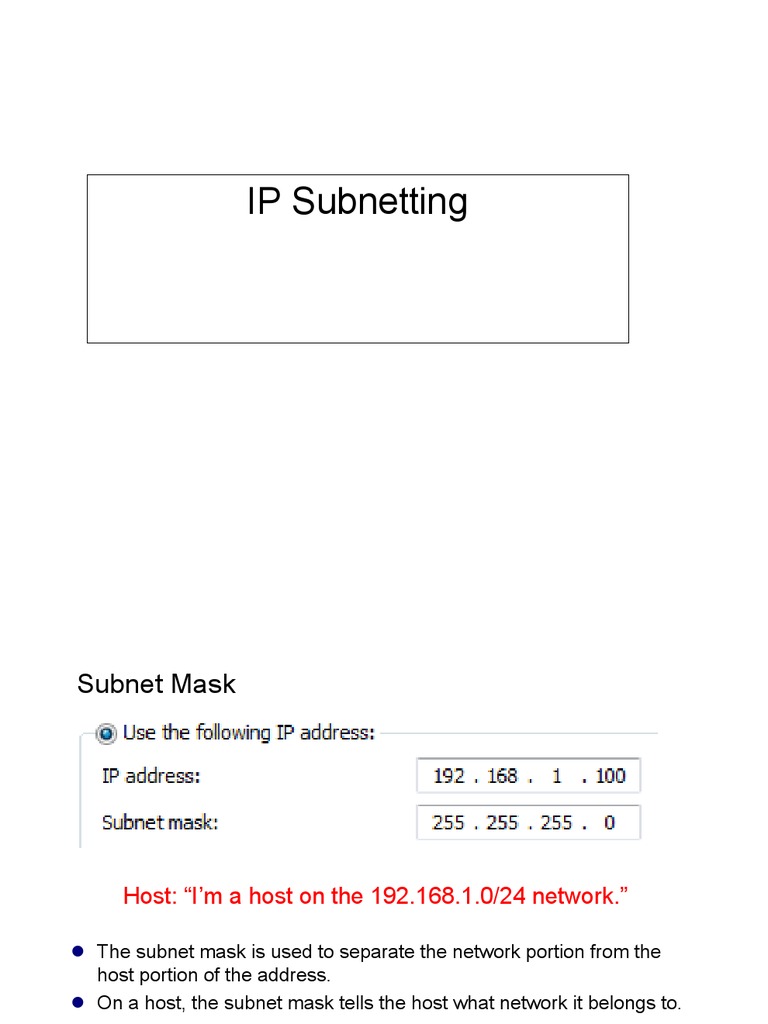 IP Subnetting | PDF | Ip Address | Computer Networking