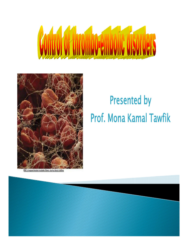 Control of Thrombo-Embolic Disorders | PDF | Coagulation | Platelet