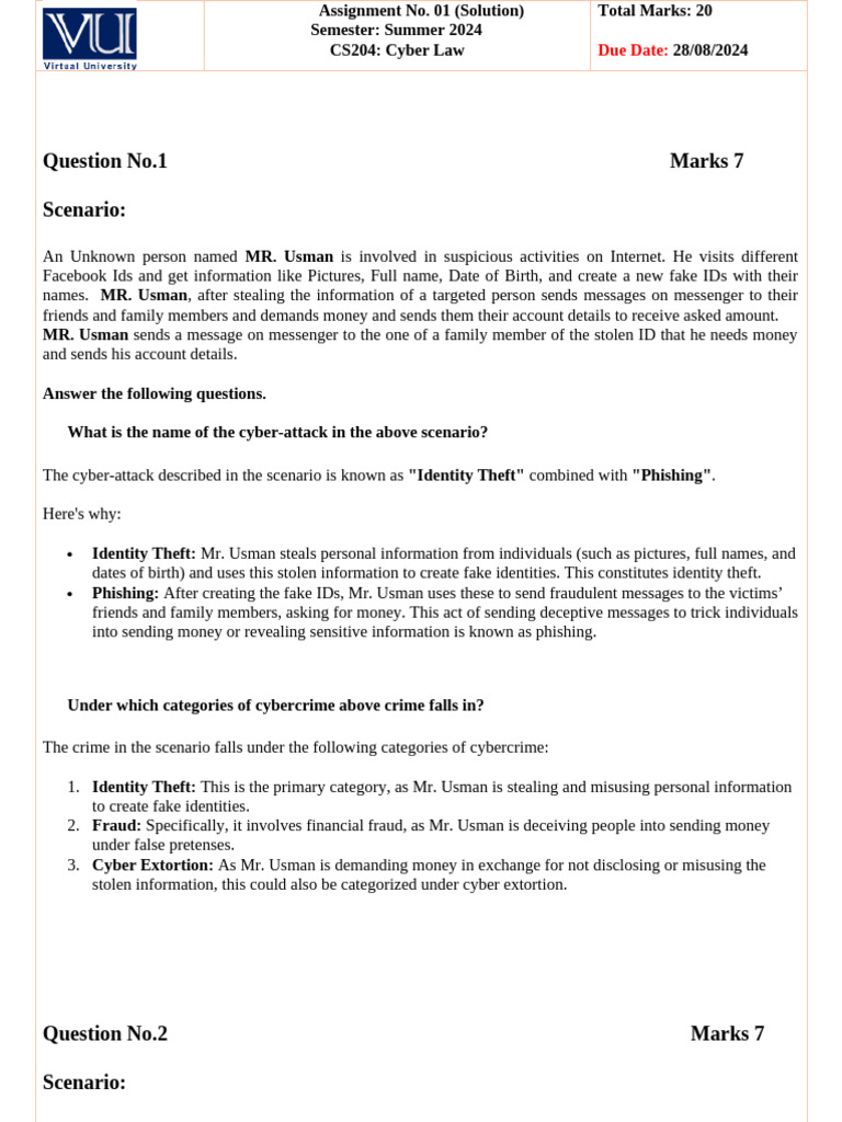 CS204 - Cyber Law | PDF