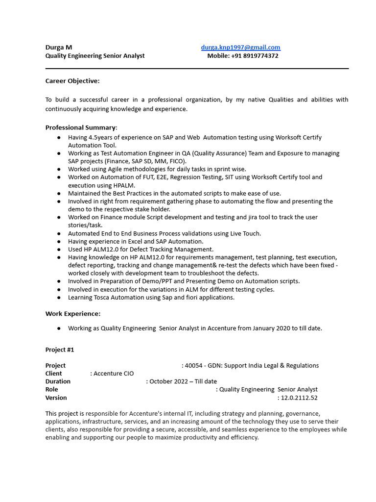 Durga M -4.5years | PDF | Computing | Software Engineering