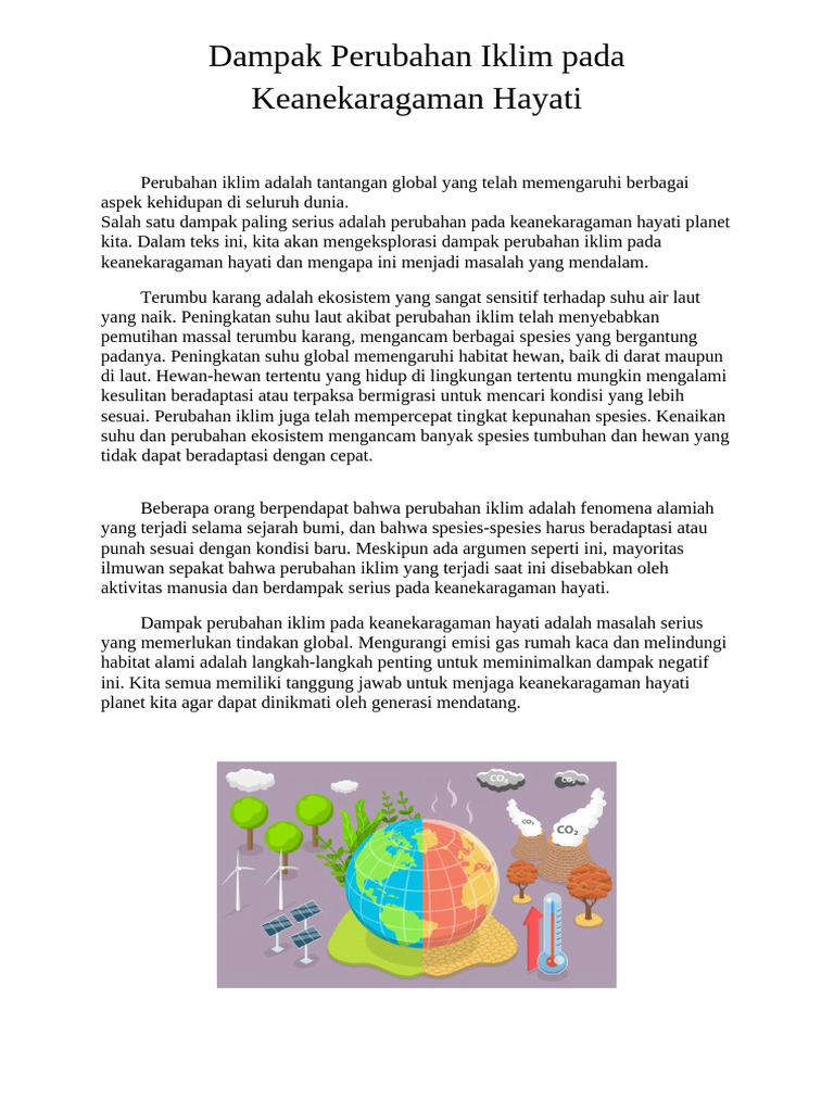 Dampak Perubahan Iklim Pada Keanekaragaman Hayati | PDF