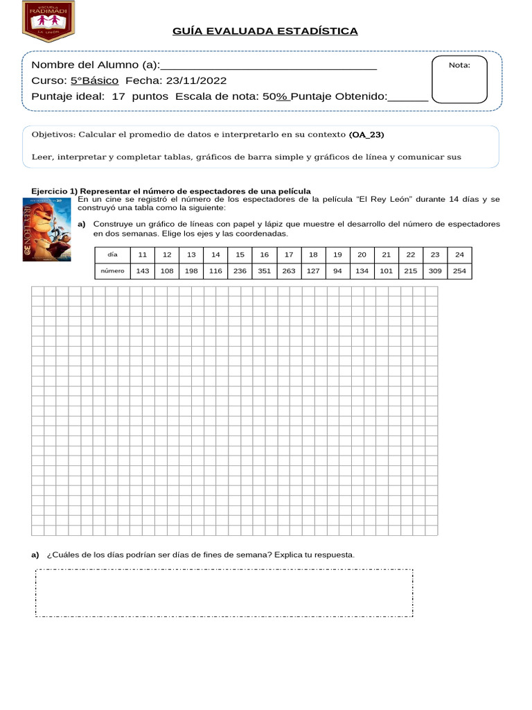 Guía Evaluada Estadística | PDF