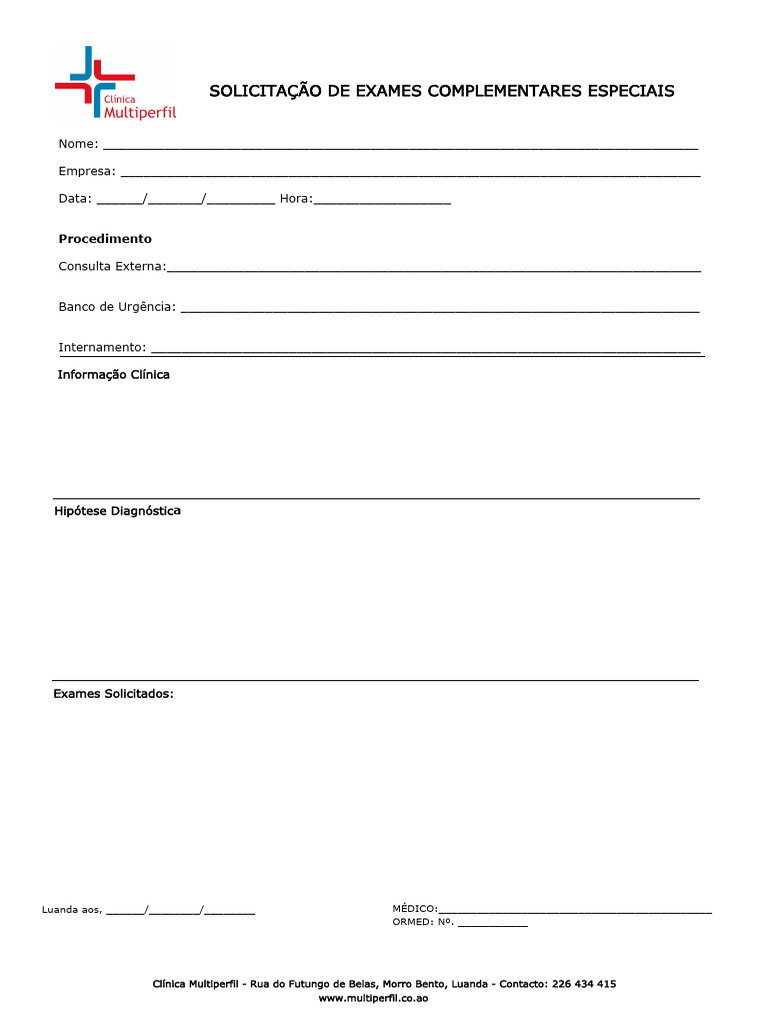 2.Solicitacao de Exames Complementares | PDF