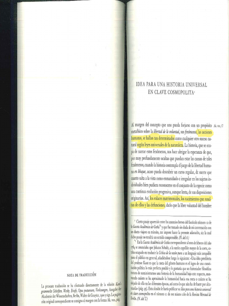 Kant, Idea para Una Historia Universal en Clave Cosmopolita | PDF