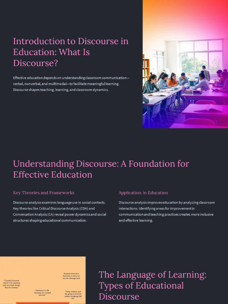 Discourse in Education (Son Hali) (1) (1) | PDF | Learning | Communication