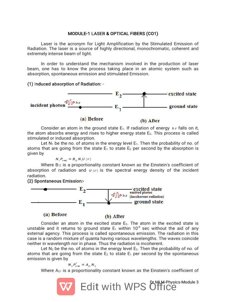 laser notes | PDF | Laser | Doping (Semiconductor)