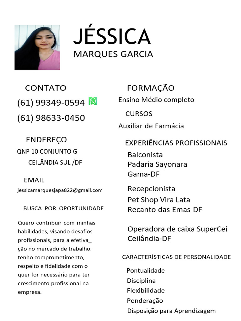 Curriculum Jéssica Imprimir | PDF