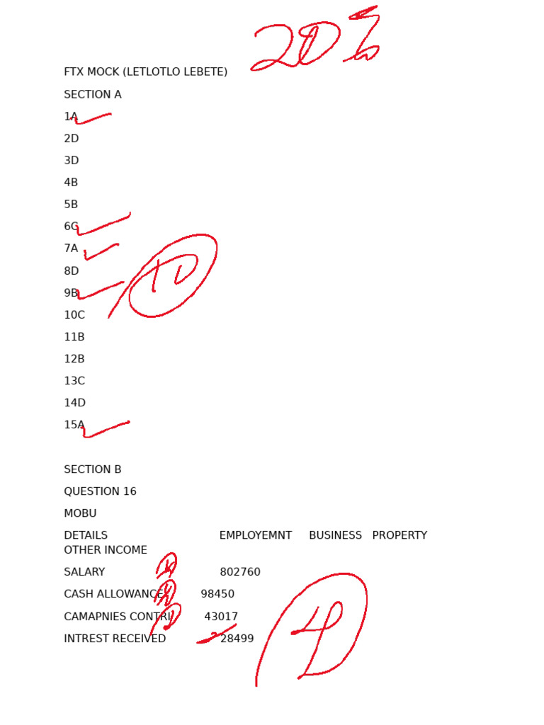 FXT Mock 2 First Sections Lebete | PDF
