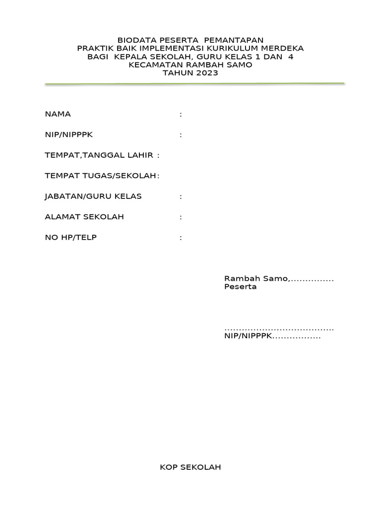 Surat Tugas Dan Biodata Ikm 2023 | PDF