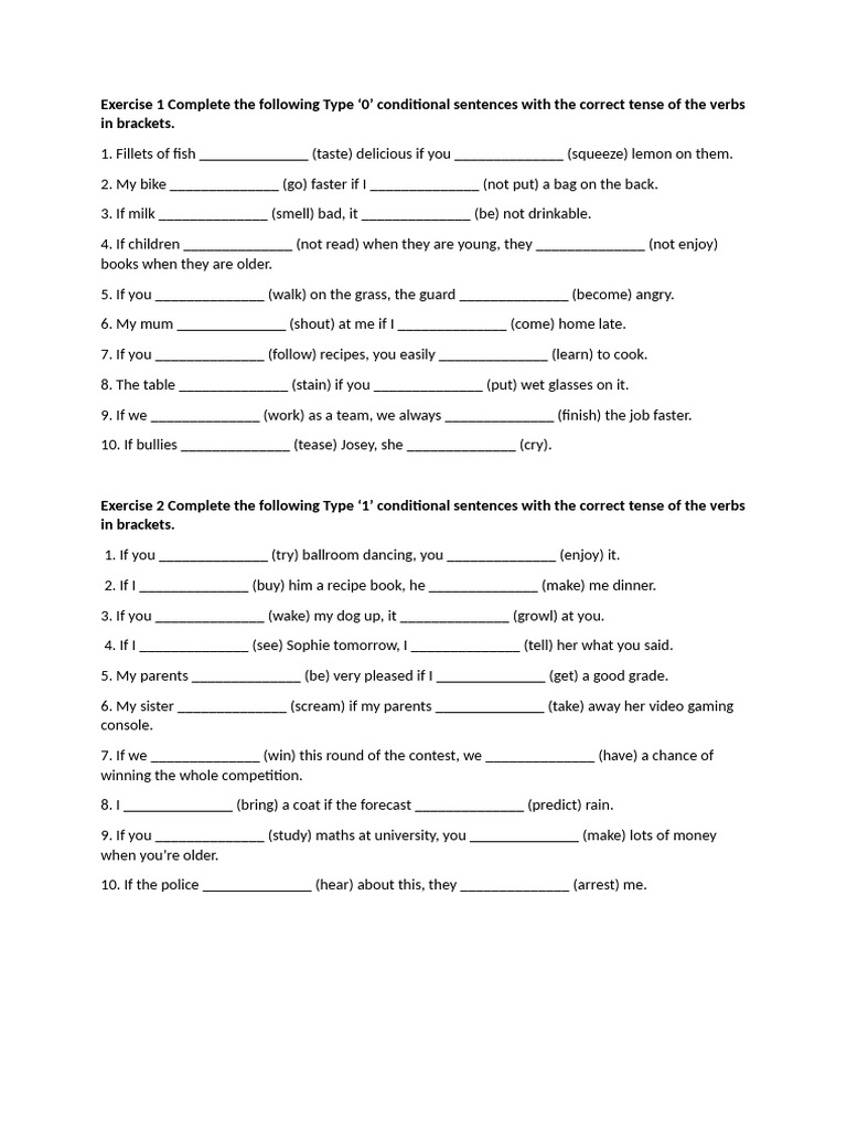 Conditionals 0 1 2 | PDF | Language Mechanics | Syntax