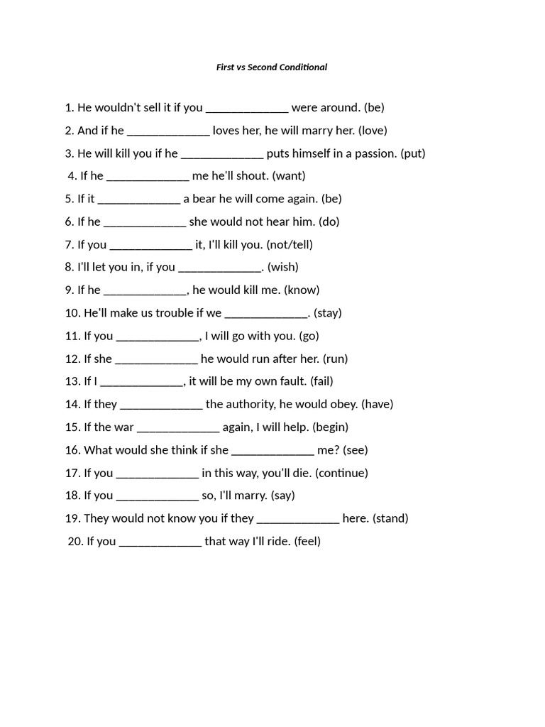 First Vs Second Conditional | PDF