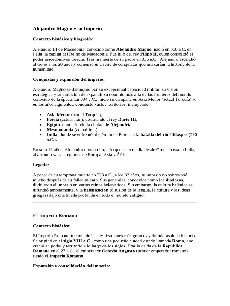 50168_Alejandro Magno y El Imperio Romano | PDF | imperio Romano | Alejandro el Grande
