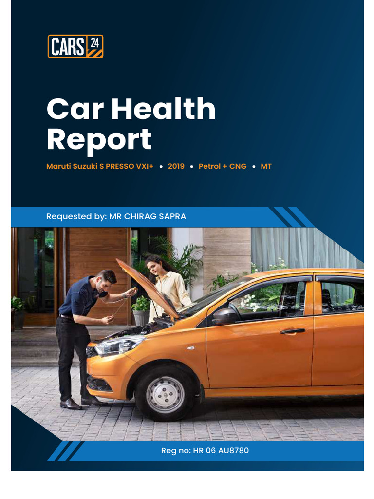 HR06AU8780 Car Health Report | PDF | Car | Trunk (Car)