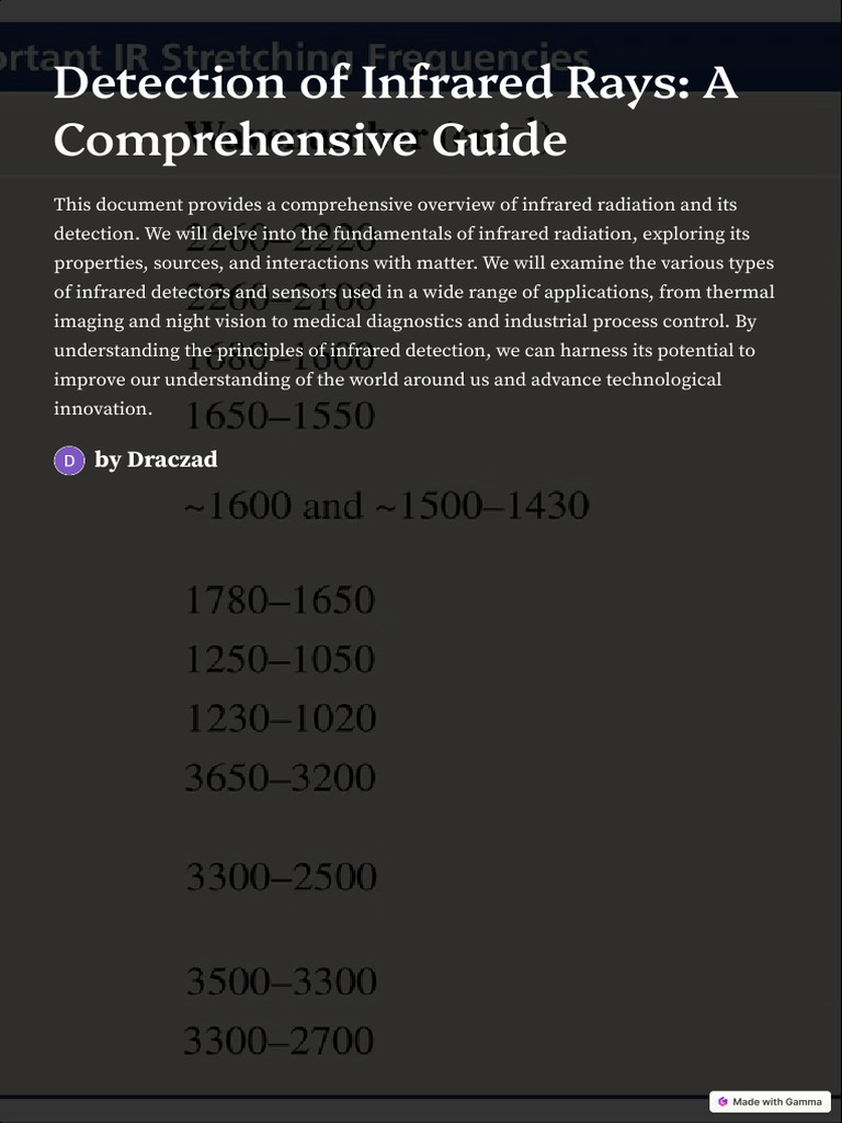 Detection of Infrared Rays a Comprehensive Guide | PDF | Infrared | Electromagnetic Radiation