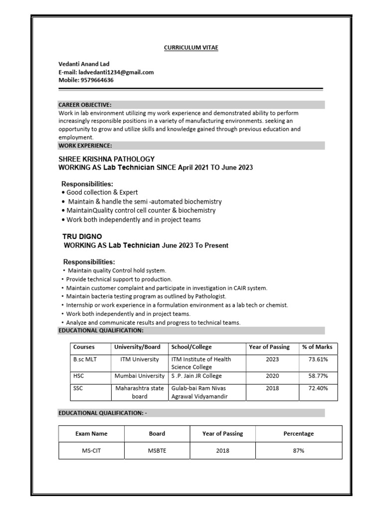 Vedanti Lad CV.. | PDF | Learning | Cognition