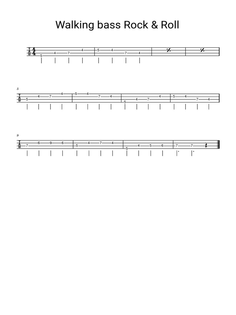 Walking Bass Rock and Roll | PDF