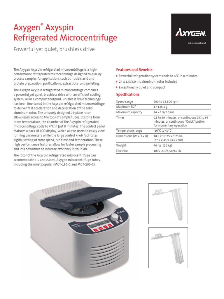 Microcentrifuge CLS A EQ 002 | PDF | Medical Device | Electrical ...