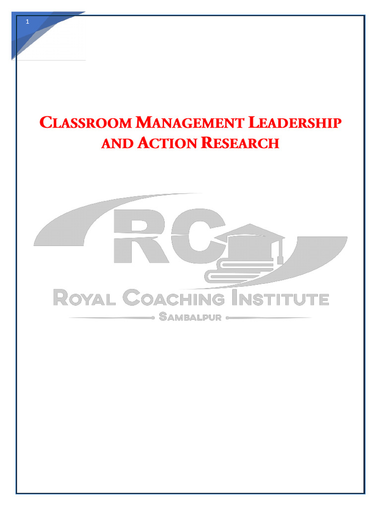 Classroom Management Leadership and Action Research | PDF | Teachers | Classroom Management