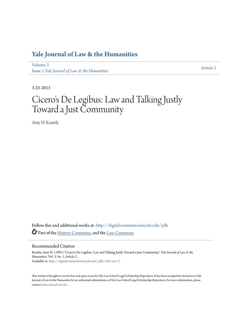 Ciceros de Legibus | PDF | Natural Law | Stoicism