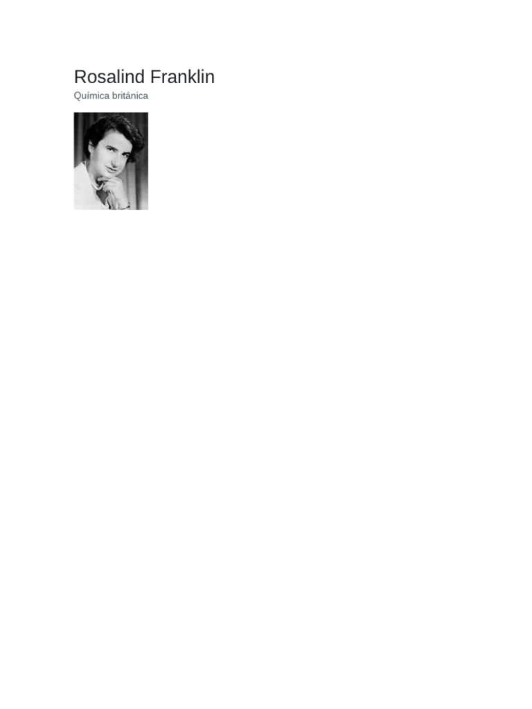 Rosalind Franklin | PDF