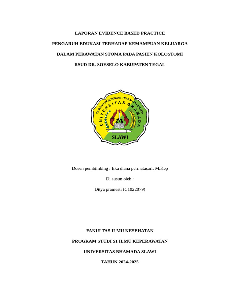 Ebp Ditya Perawatan Stoma | PDF