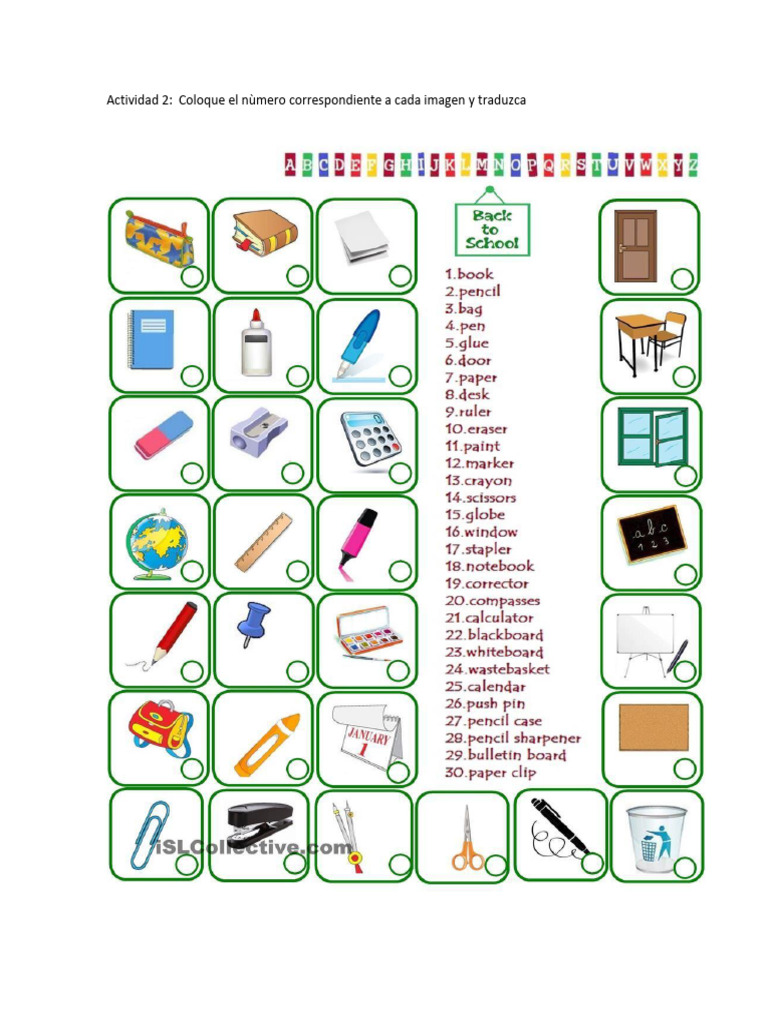Vocabulario Basico grado 8 | PDF
