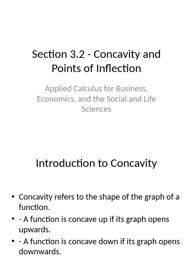 Concavity and Inflection Points Presentation | PDF | Mathematical ...