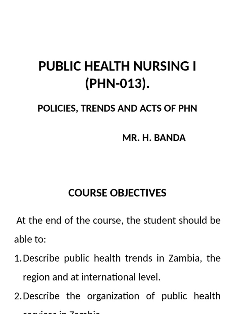 Policies, Trends and Acts of PHN Unit 1 Part 1 | PDF | Preventive Healthcare | Health Promotion